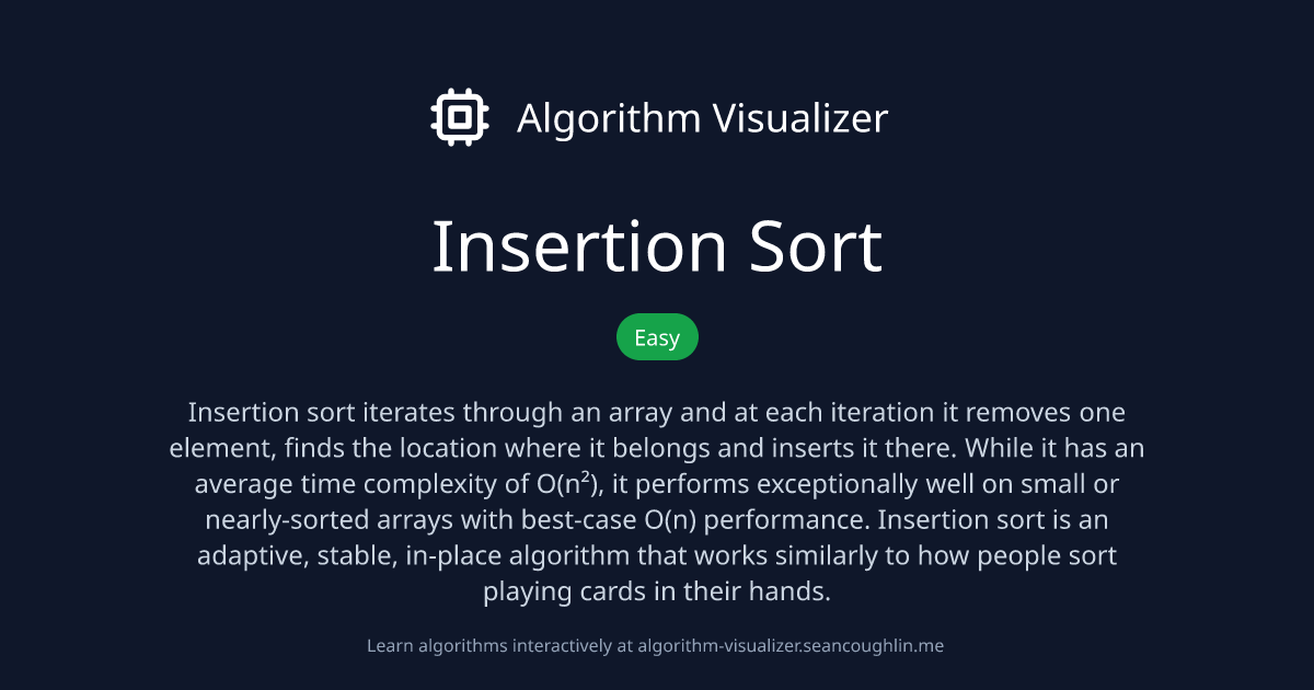 Insertion Sort | Algorithm Visualizer